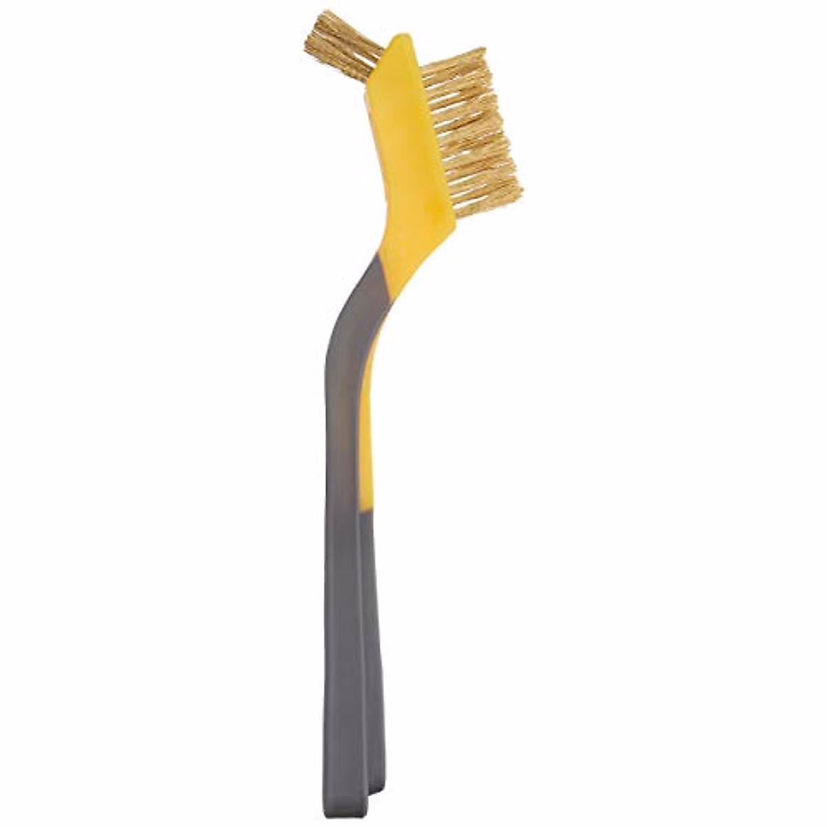 Amazon Basics Brass Mini Brushes, Soft Grip, 3-Pack, 1/2 inch, Yellow/Grey