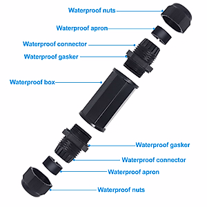 YIOVVOM RJ45 Waterproof Shielded ethernet Cable Box, Female to Female, Panel Mount, 8P8C,CAT 6, CAT 5, CAT 5E, M22 IP67 Ethernet LAN Cable Coupler Outdoor Weatherproof Underground Splice (6-Pack)