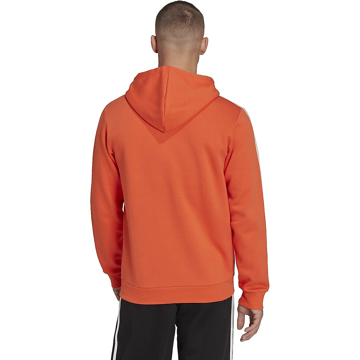 adidas Big & Tall Essentials Fleece 3-Stripes Hoodie Semi Impact Orange/White 2XL Tall