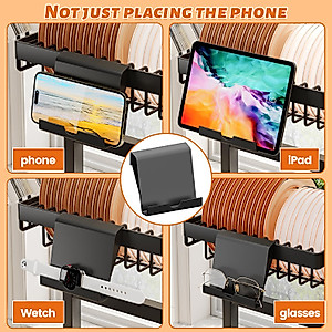 ilvvan Over The Sink Dish Drying Rack 27-36L x 12W x 32.5-37H (inches) (Expandable Height and Length) Snap-On Design 2 Tier Large Dish Rack