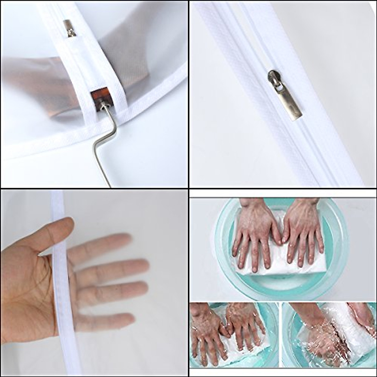 Garment Bag Clear 24'' x 54'' Long Dress Garment Bags White Breathable Full Zipper Dust Cover for Clothes Storage Closet Pack of 6