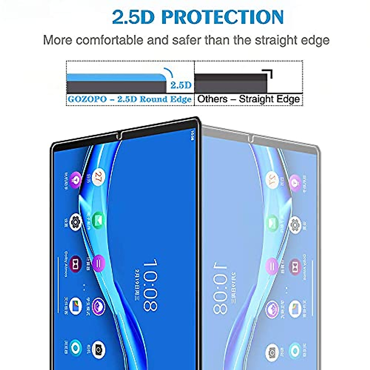 GOZOPO [2 Pack] Screen Protector for Lenovo Tab M10 FHD Plus 2nd Gen/ M10 FHD Plus 10.3 inch TB-X606, Anti-Scratch Tempered Glass Film [NOT fit for M10 Plus 3rd Gen]