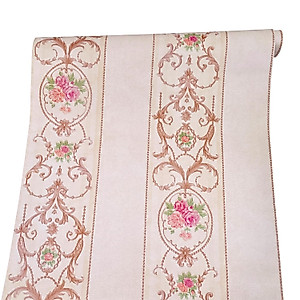 Yifely Vintage Rose Furniture Paper Self-Adhesive Shelf Liner Refurnish Old Dress Drawer Surface Christmas Decor 17.7 Inch by 9.8 Feet