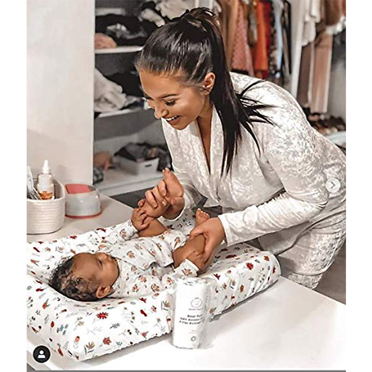 Changing Pad Cover Floral Organic Cotton for Girls (Changing Pad)