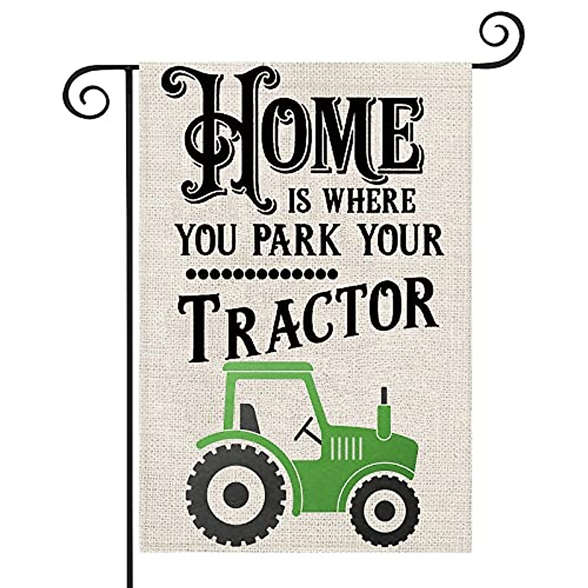ZJXHPO Home Is Where You Park Your Tractor Garden Flag Funny Yard Outdoor Decorative Double Sided (Home Park Tractor)