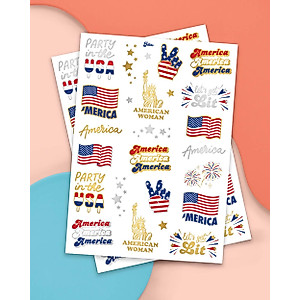 xo, Fetti Fourth of July Decorations Tattoos - 34 styles | Red White and Blue Party Supplies, 4th of July, USA Flag, Memorial Day, Independence Day, Labor Day