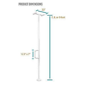 Able Life Universal Floor to Ceiling Grab Bar, Adjustable Floor to Ceiling Safety Pole with Security Support Handle for Fall Prevention, Tension Mounted Transfer Pole for Adults, Seniors, and Elderly
