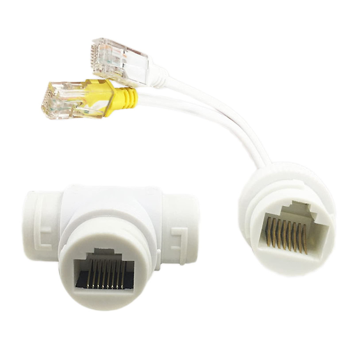 Cqenpr PoE Combiner/Mux, PoE Synthesis Separation,Support IEEE802.3af/at Protocol, Max Transmission 130M, Electronic Isolation.