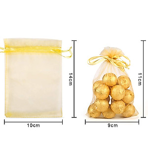 Bouraw 120Pcs Organza Bags 4x6 Inches with Drawstring, Jewelry Pouches Wedding Party Christmas Favor Gift Bags (Mixed Color)