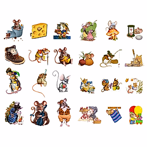 Seasonstorm Cute Cartoon Mouse Kawaii Aesthetic Pastel Art Agenda Journal Planner Stationery Stickers