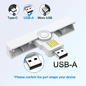 CAC Card Reader, DOD Military USB Common Access CAC Card Reader USB CAC Reader Smart Card Reader Compatible with Windows, Mac OS and Linux