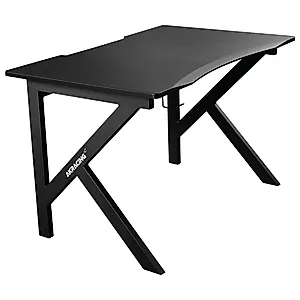 AKRacing Summit Gaming Desk Large Carbon Fiber Surface Sturdy Metal Frame, Cable Management, and XL Gaming Mousepad Included - PC; Mac; Linux, Black, (AK-Summit-BK)