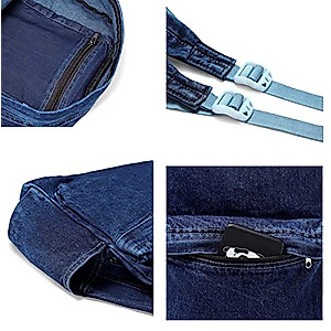 YunZh Denim Backpack Casual Style Lightweight Jeans Backpacks Classic Retro Travel Daypack