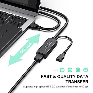SNANSHI Active USB 3.0 Extension Cable 25 ft, Active USB Extension Cable with Signal Booster Compatible with Oculus Rift, Oculus Quest/Quest 2 VR, Xbox one, Keyboard,Flash Drive, Webcam etc