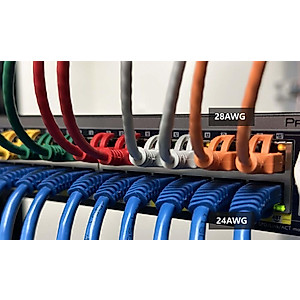 InstallerParts Ethernet Cable CAT6A Slim Cable UTP Booted 1 FT (10 Pack) - White - Professional Series - 10Gigabit/Sec Network/High Speed Internet Cable, 550MHZ, 28AWG