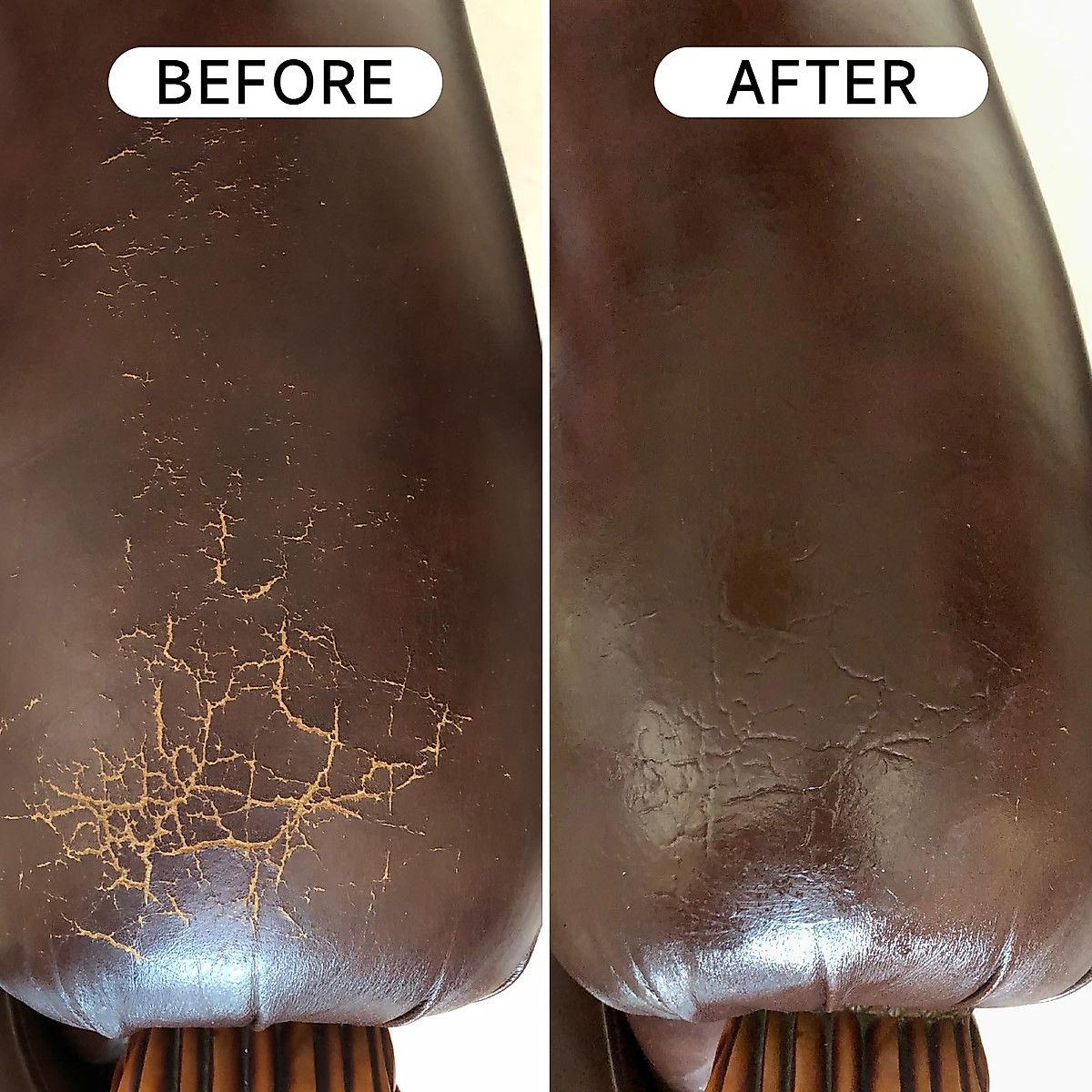 SANPAIR Leather Recoloring Balm - Medium Brown Leather Color Restorer and Scratch Remover for Couches