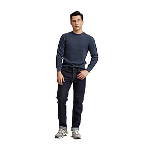 Grayers Mens Thermal Waffle Long Sleeve Crew Neck Shirt (Mood Indigo, Large)