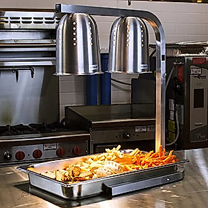 Chef's Supreme Commercial Grade Electric Food Heat Lamp Warmer, Includes 2 Heating Bulbs-250W Each, Free Standing and Portable