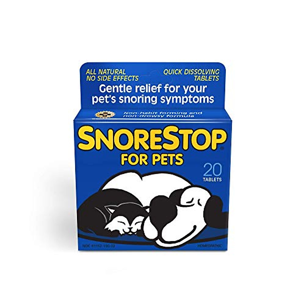 SnoreStop for Pets 20 Chewable Tablets I Natural Anti-Snoring Solution I Snore Relief for Dogs Cats I Stop Snoring Aid I Sleep Remedy I Device Free I Helps Stop Snores I Anti-Snore Aid