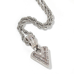 Custom Made Hip Hop Crystal Pendant Necklace Personalized Name Iced Out CZ Chain Silver Gold Copper Pendant wih Rope/Tennis Chain