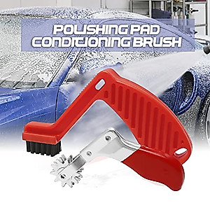 Wool Buffing Pad Cleaning Spur Tool+ Foam Pad Brush Polishing Spur Tool Set Professional Cleaning Tool for Buffing Pads and Woolen Pads