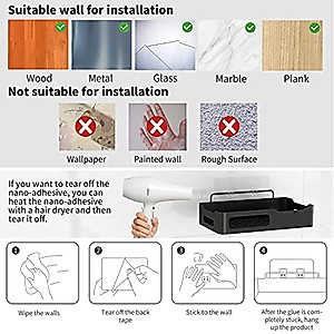 Shower Caddy Stainless Steel Wall-Mounted Storage Rack, with 6 Hooks. Perforation Free, Adhere in Kitchen or Bathroom. Simple Installation, Convenient Use, and Large Capacity.