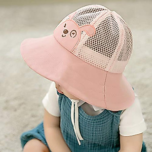 T-Models Baby Hat Compatible with Detachable Cover, Infant Protective Hats Fisherman Cap Skin-Friendly (Pink, 48yards (1-2 Years))