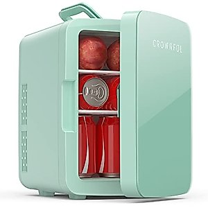 CROWNFUL Multifunctional Mini Fridge, 10 Liter/12 Can Portable Cooler and Warmer Personal Fridge for Skin Care, Food, Medications, Plugs for Home Outlet & 12V Car Charger Included, ETL Listed