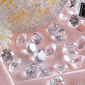 Babenest Acrylic Diamond Fake Gems Vase Filler, 240pcs 3/4 Inch Faux Diamonds Crystals Jewels for Table Scatters Wedding Party Event Arts & Crafts Birthday Decoration Favor (Clear)