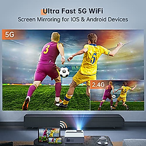 Mini Projector with 5G WiFi and Bluetooth W/ Tripod & Bag, ALVAR 9000 Lumens Portable Outdoor Movie Projector 240" Display & 1080P Supported, Compatible with TV Stick/HDMI/VGA/USB/iOS & Android…