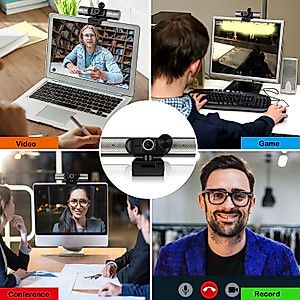 WFFOIFL Webcam with Microphone and Speaker, 1080P Web Camera for Desktop Computer Laptop, USB Plug and Play, Pro Streaming Webcam for Recording, Calling, Conferencing, Gaming, Not Include Tripod