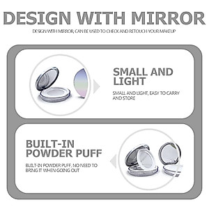 Beaupretty Empty Makeup Case 2Pcs Empty Plastic Loose Container Loose Compact Case Makeup Case with Puff, mirror and Net Sifter Cosmetics Box