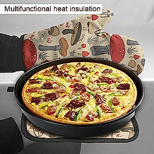 RENGMIAN Various Mushroom Art Oven Mitts and Pot Holders Heat Resistant Oven Gloves Safe Cooking Baking Grilling
