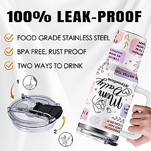 Mom Daily Affirmations Tumbler 40 OZ, New Mom Gift After Birth, First Time Moms to Be, Postpartum Cup for Birthday, Mother's Day, Christmas