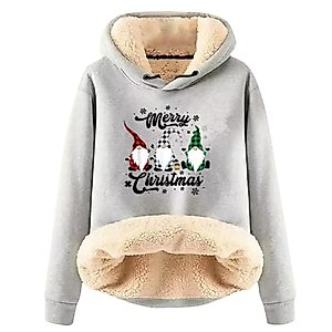 my orders lightning deals of today,Womens Long Sleeve Christmas Dressy Tops Fleece Lined Sweatshirt for Women Drawstring Hoodies Pullover Tops Xmas Blouse Fashion Letter Print Long Sleeve Shirts
