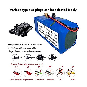 MYobu E-Bike Battery 36V 12Ah Lithium-ion Electric Bikes Battery Pack with 2A Charger and 30A BMS Board Fits for Electric Bicycle Lithium Battery Pack