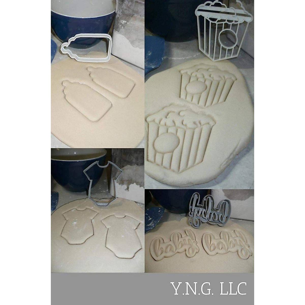 SHES ABOUT READY TO POP BABY SHOWER THEME KIT POPCORN ONESIE SET OF 4 COOKIE CUTTER USA PR1231