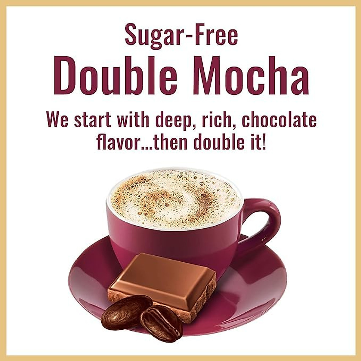 Hills Bros. Instant Cappuccino Mix, Sugar Free Double Mocha (12 Oz, Pack of 1) – Convenient and Versatile, Instant Hot or Iced Coffee, Frothy & Rich Chocolate Flavor - Just Add Water