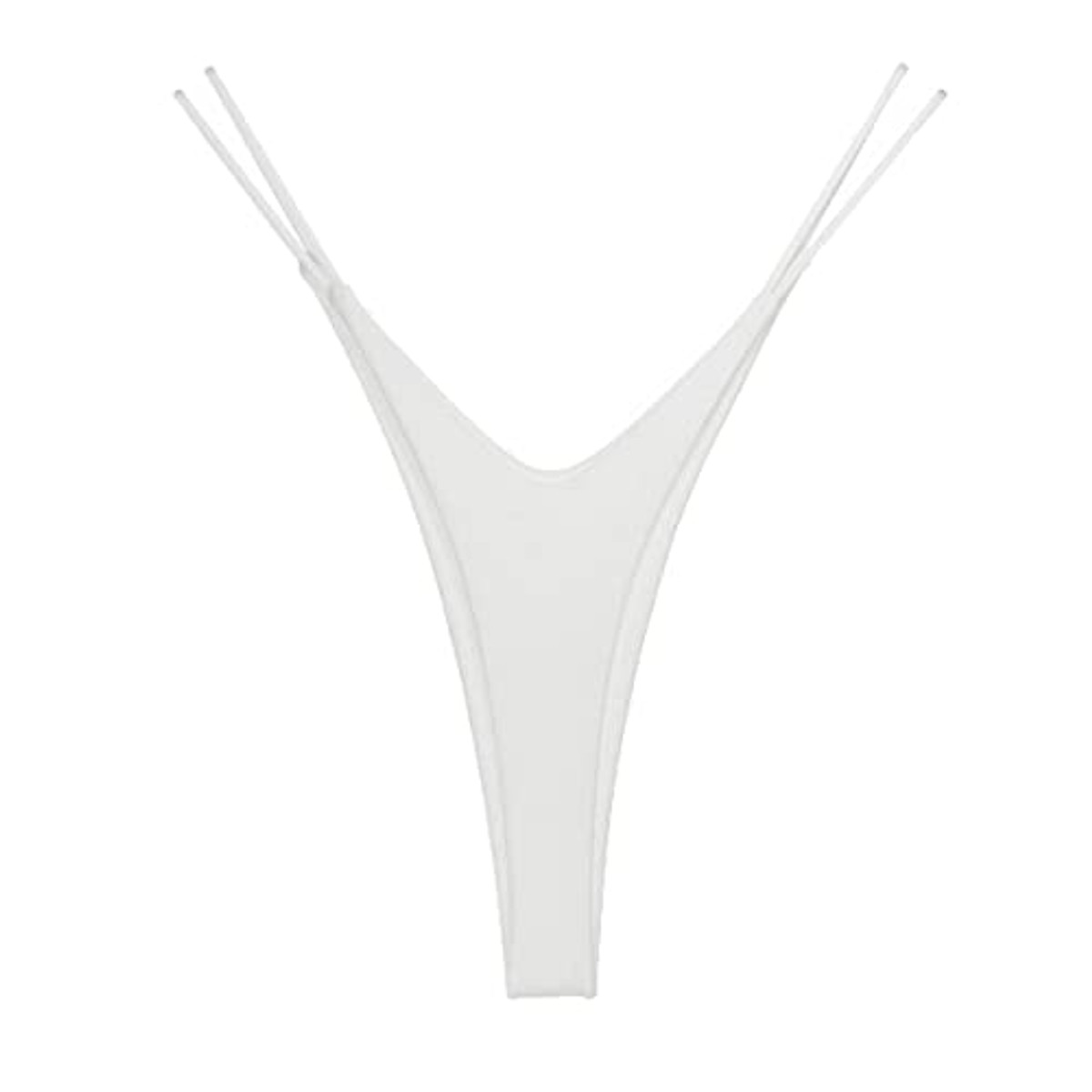 Cotton G String Thongs For Women Sexy Seamless Low Waist Panties High Slit Soft Underwear(XS, White)