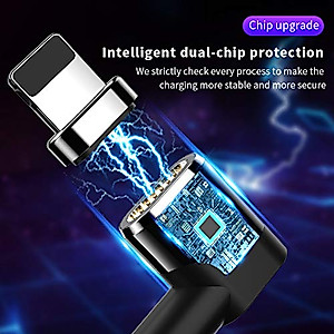 Strong Magnetic USB C to iOS 16 PD Fast Charging Cable, Right Angle, 90 Degree, 8 pin Data Syncing L-Tip 27W 20W 9V3A Cord, Nylon Braided for iPhone 14 13 12 Mini Pro Max 11 Xs Xr iPad Air, 1.2m 4ft