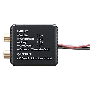 LEIGESAUDIO Car Stereo Hight to Low Converter,2 Channel Line Output Convertor with Remote Turn On RCA Car Line Converter Output Adapter - Black