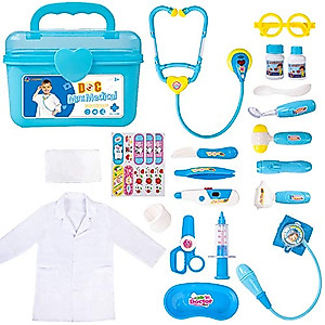 Liberry Durable Doctor Kit for Kids, 23 Pieces Pretend Play Educational Doctor Toys, Medical Kit with Stethoscope Doctor Role Play Costume, Doctor Playset for Toddler Boys Girls 3 4 5