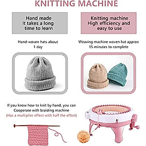 FYGAIN 48 Needles Knitting Machines with Row Counter, Smart Knitting Round Loom for Adults/Kids, Knitting Board Rotating Double Knit Loom Machine Kits