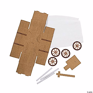 Fun Express 3D Western Covered Wagon Craft Kit - Makes 12 - VBS Vacation Bible School Supplies/Decor - Craft Kits and Activities for Kids