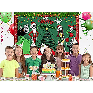 Nightmare Before Christmas Backdrop Jack Skellington Large Photo Booth Banner for Photography Background Party Supplies Wall Decorations-5x3ft