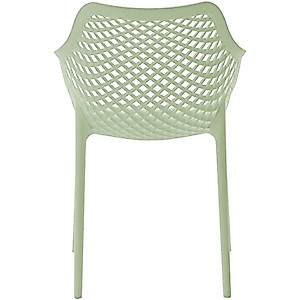 Meridian Furniture 329Mint Modern | Contemporary Patio Dining Chair with Polypropylene Plastic, Weather Resisting for Indoor or Outdoor Use, Set of 4, 22.5" W x 24.5" D x 31.5" H, Mint