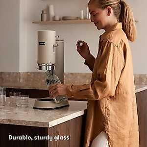 aarke Glass Bottle for Carbonator Pro Sparkling Water Machine, Stainless Steel Cap, Refillable, Dishwasher Safe, Bottle Volume 800 ml