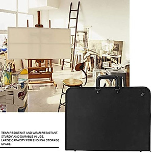 Perezy Art Portfolio Case with Zipper,Artist Carrying Case Poster Board,Tote Bag for Art Storage Folder, Black