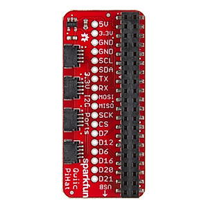 SparkFun Qwiic HAT for Raspberry Pi -Connect I2C sensors & accessories to a standard 2x20 GPIO header Pi Tin compatible 4 Qwiic connectors Daisy chain sensors & accessories Useful GPIO pins broken out