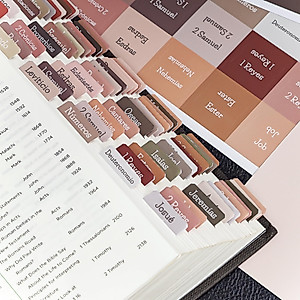 Spanish Earth Tone Bible tabs, Large Print Laminated Bible tabs for Women and Men, Easy to Read, Easy to Apply, Bible Journaling Tabs